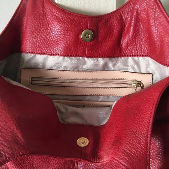 Michael Kors | Bags | Michael Kors Red Leather Purse | Poshmark